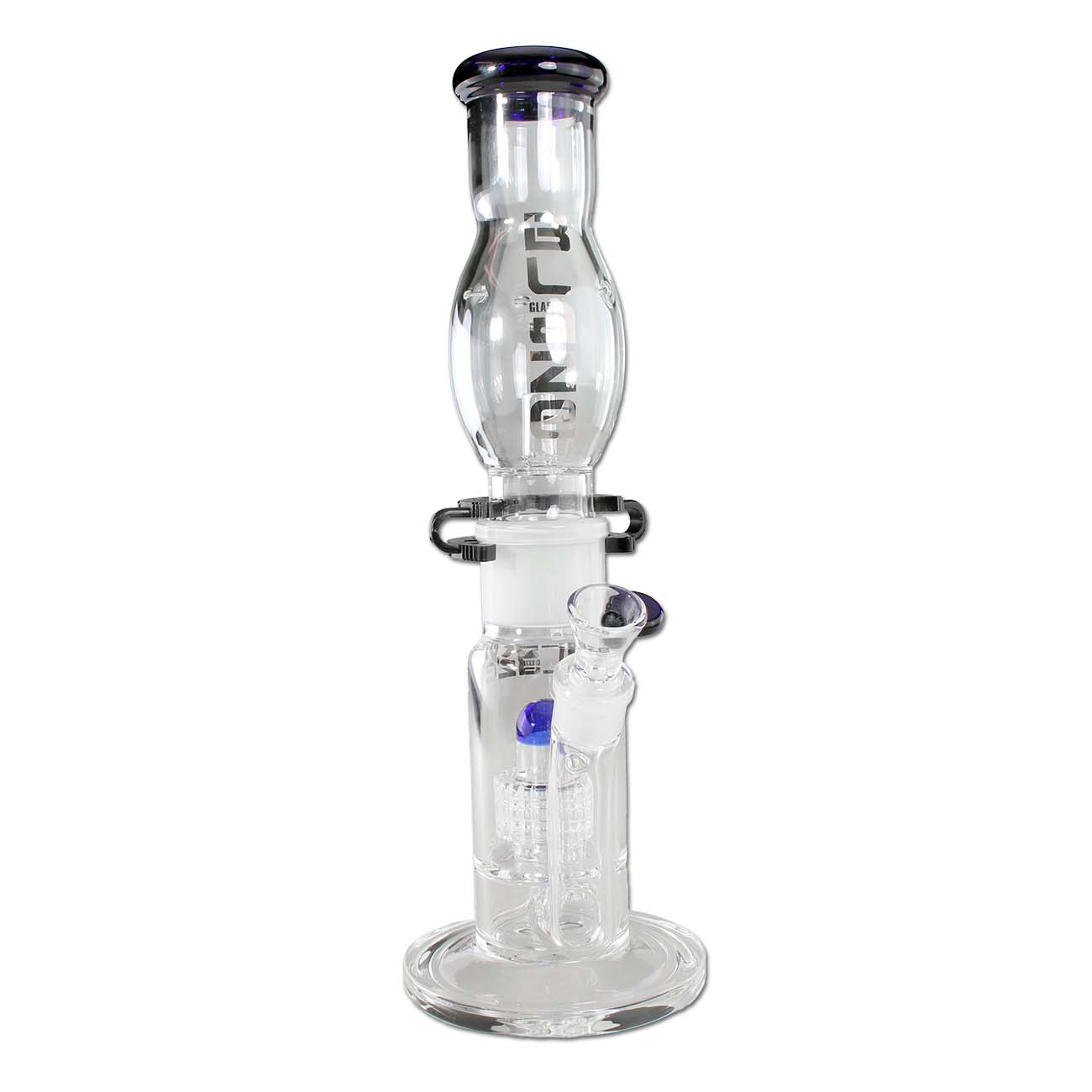 M+M Blaze Bong with Drum Percolator blue | Near Dark Shop