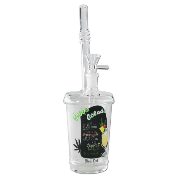 Black Leaf Cup Glass Bong Ganja Colada Near Dark Shop